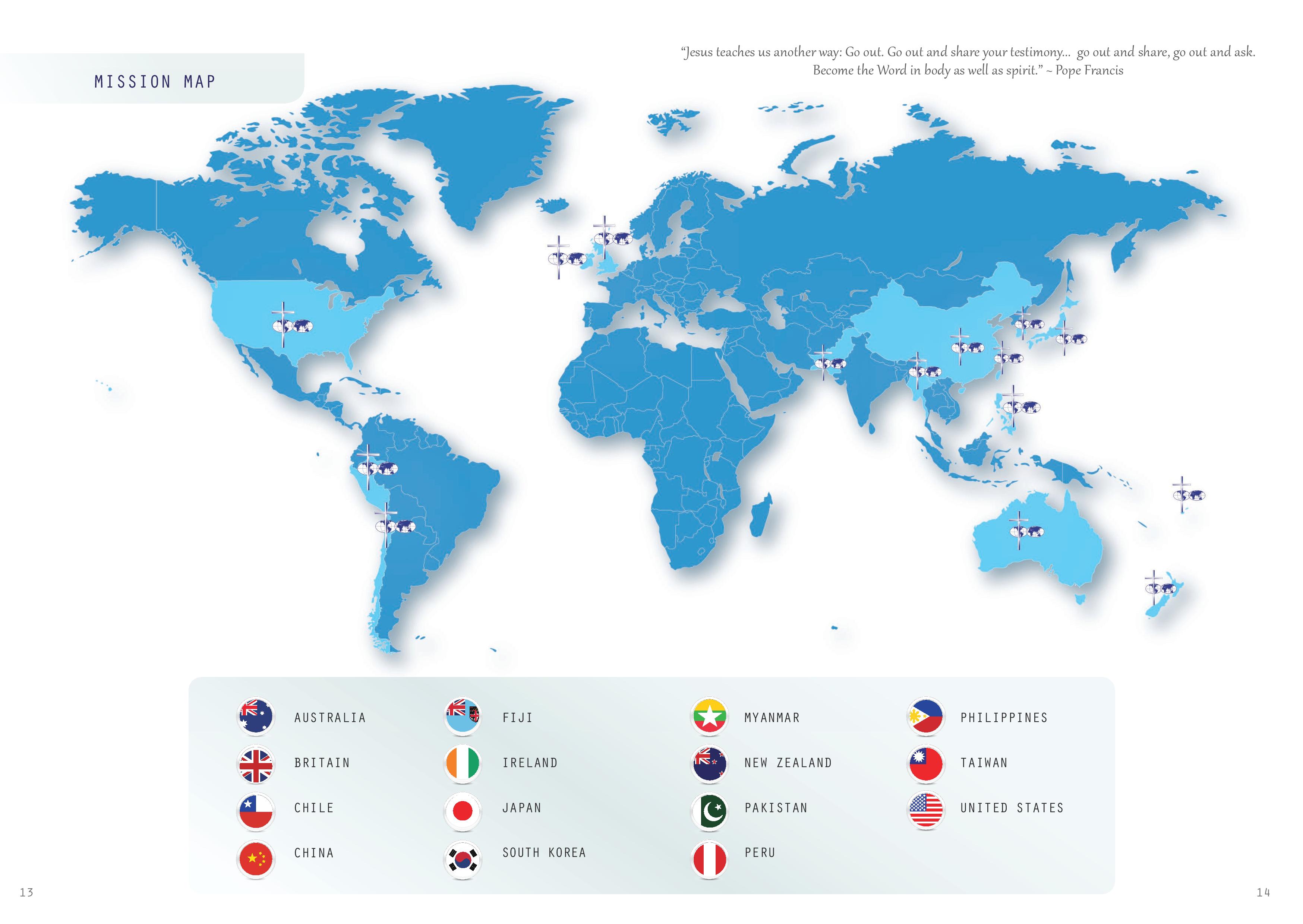 Mission Map - Columban Missionaries