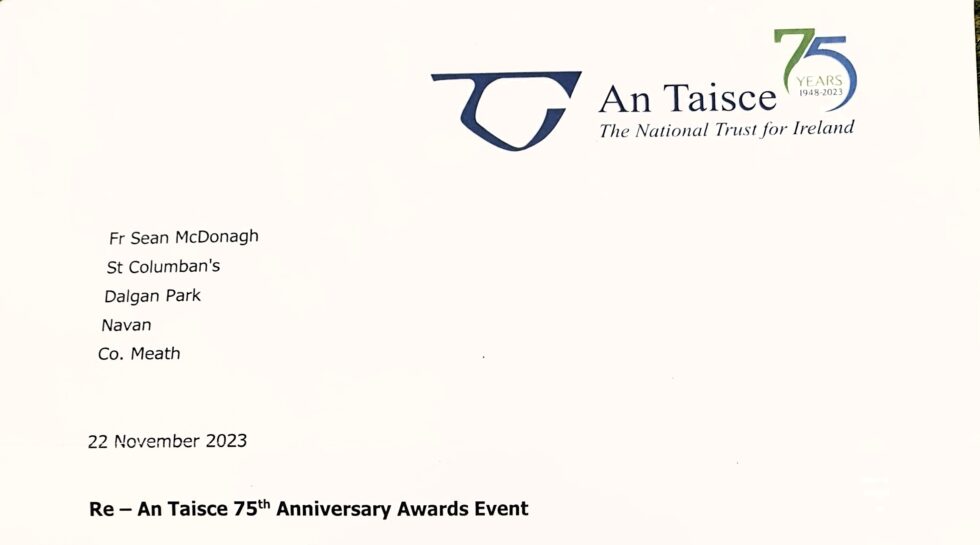 An Taisce Honours Fr Seán McDonagh - Columban Missionaries