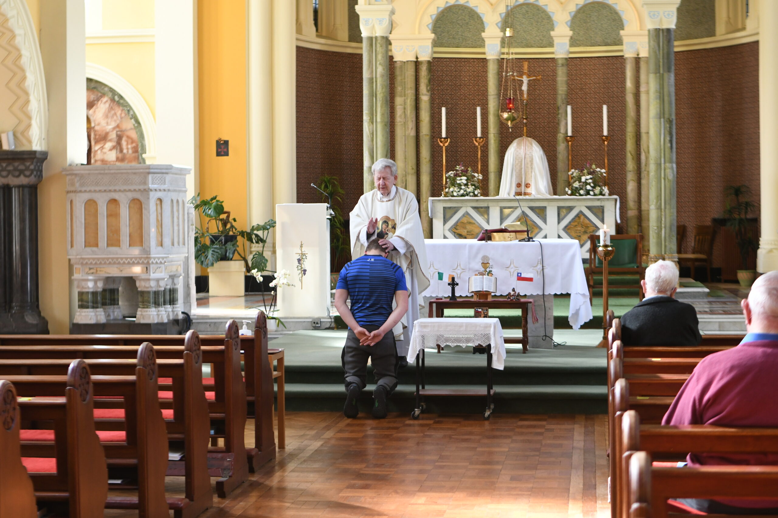 Josh Egan receives blessing - Columban Missionaries